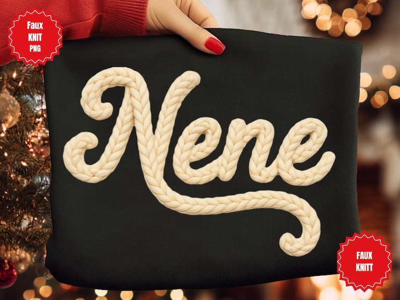 Preppy Nene Faux Yarn PNG, Simple Nene PNG, Preppy Christmas PNG ...