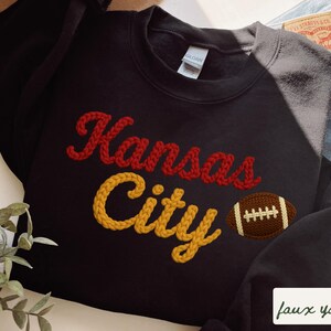 KC Football Faux Yarn Knit Look PNG: Two PNG Files-cute Team Spirit ...