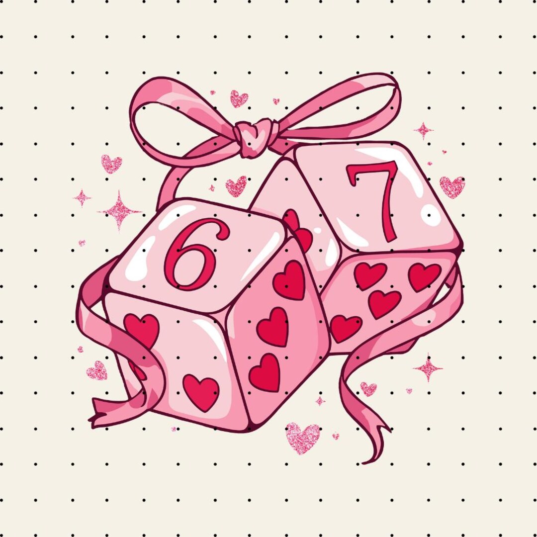 Six Seven Love Dice PNG – Cute Valentine Dice Clipart, Romantic 67 ...