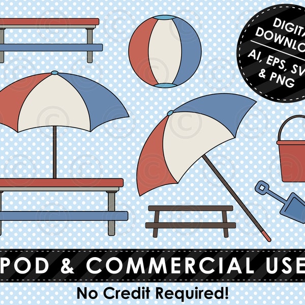 Beach Picnic Clipart - Etsy