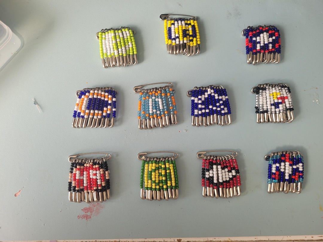 Handmade Beaded Football Fan Pins – Team Color Game Day Accessories ...