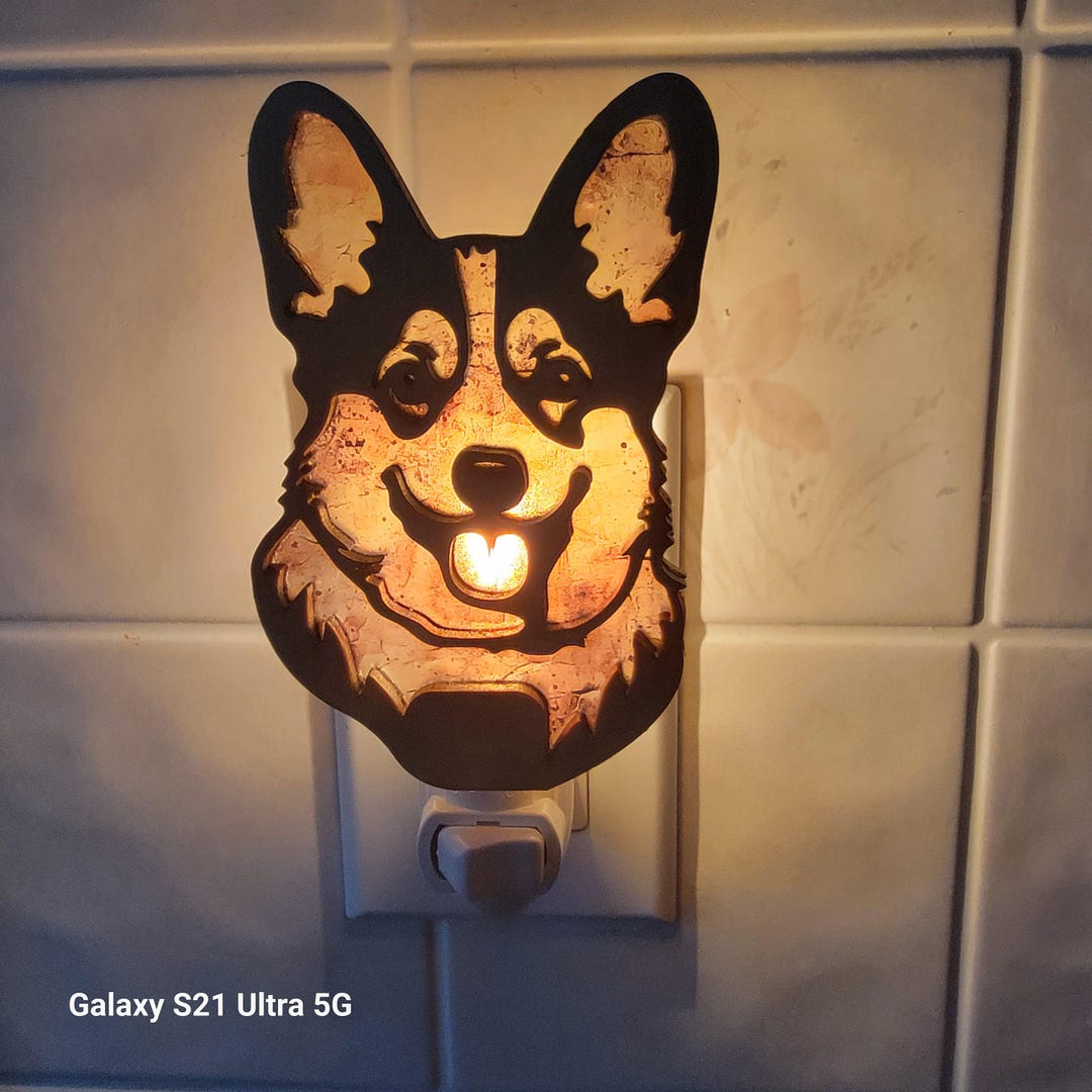 Corgi Nightlight, Laser Cut, Hand Assembled, On/off Switch, Led Bulb - Etsy