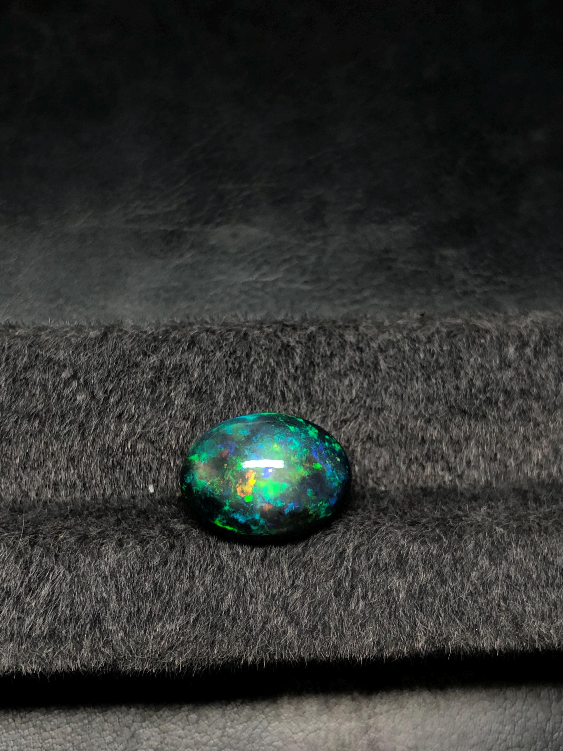 Luxury Ethiopian Black Opal Cabochon, Fine Opal Gemstone for Custom ...