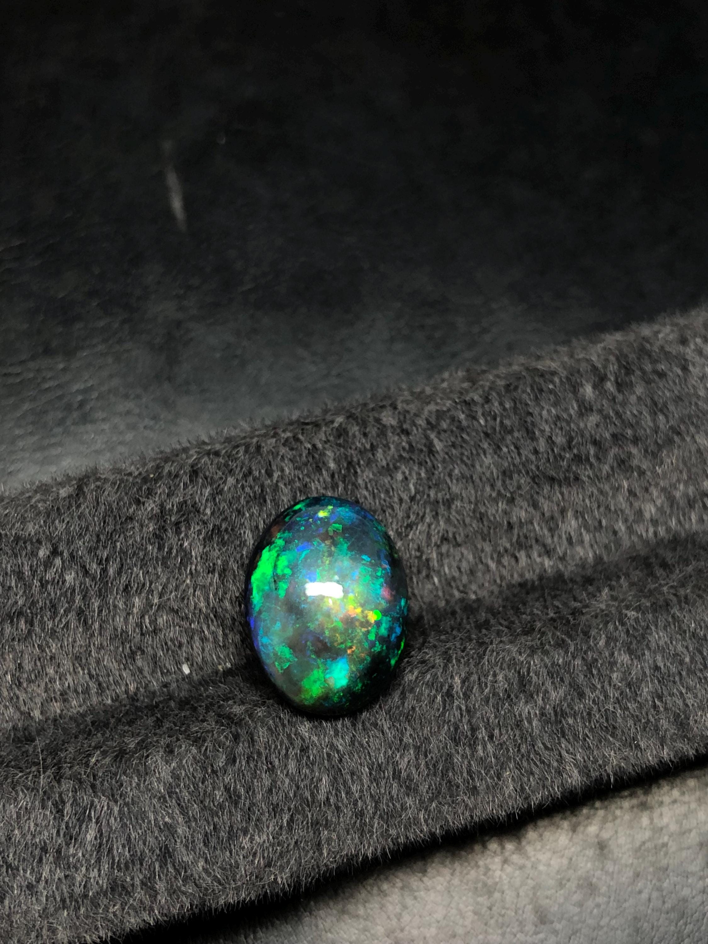 Luxury Ethiopian Black Opal Cabochon, Fine Opal Gemstone for Custom ...