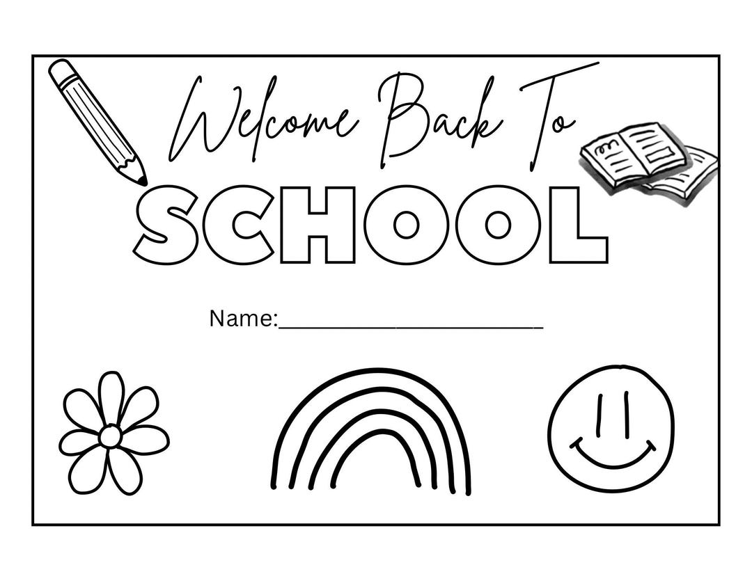 Welcome Back to School Coloring Activity Sheet - Etsy