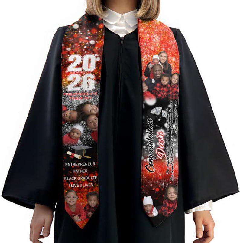 Custom Graduation Stole Personalized Photo Graduation Sash Class of ...