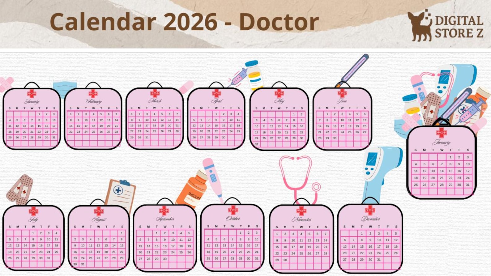 2026 Buildable Mini Calendar - Different Designs - Pack - Etsy