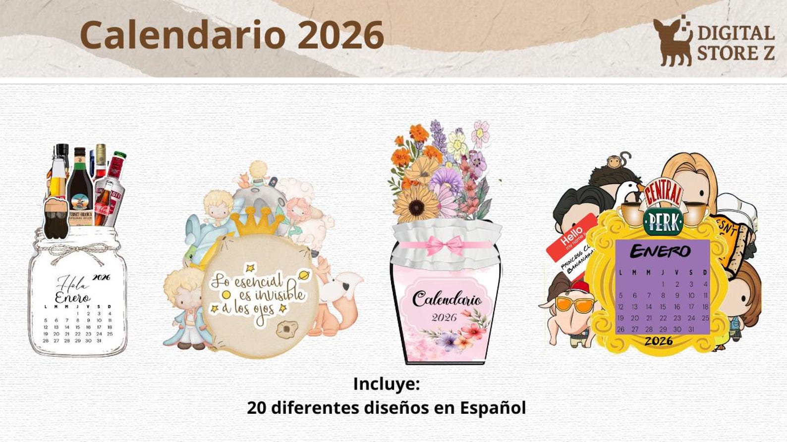 Printable 2026 Calendars in Spanish: 20 Unique Designs - Etsy