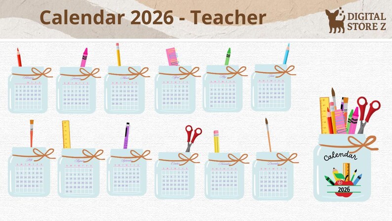 2026 Buildable Mini Calendar - Different Designs - Pack - Etsy