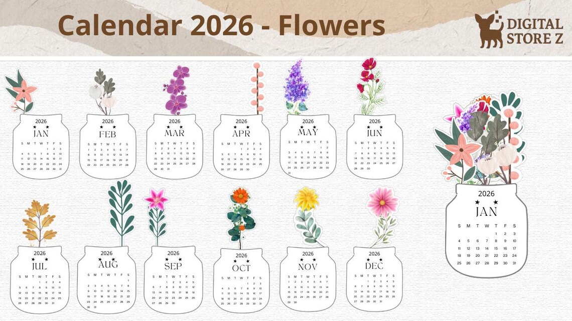 2026 Buildable Mini Calendar - Different Designs - Pack - Etsy