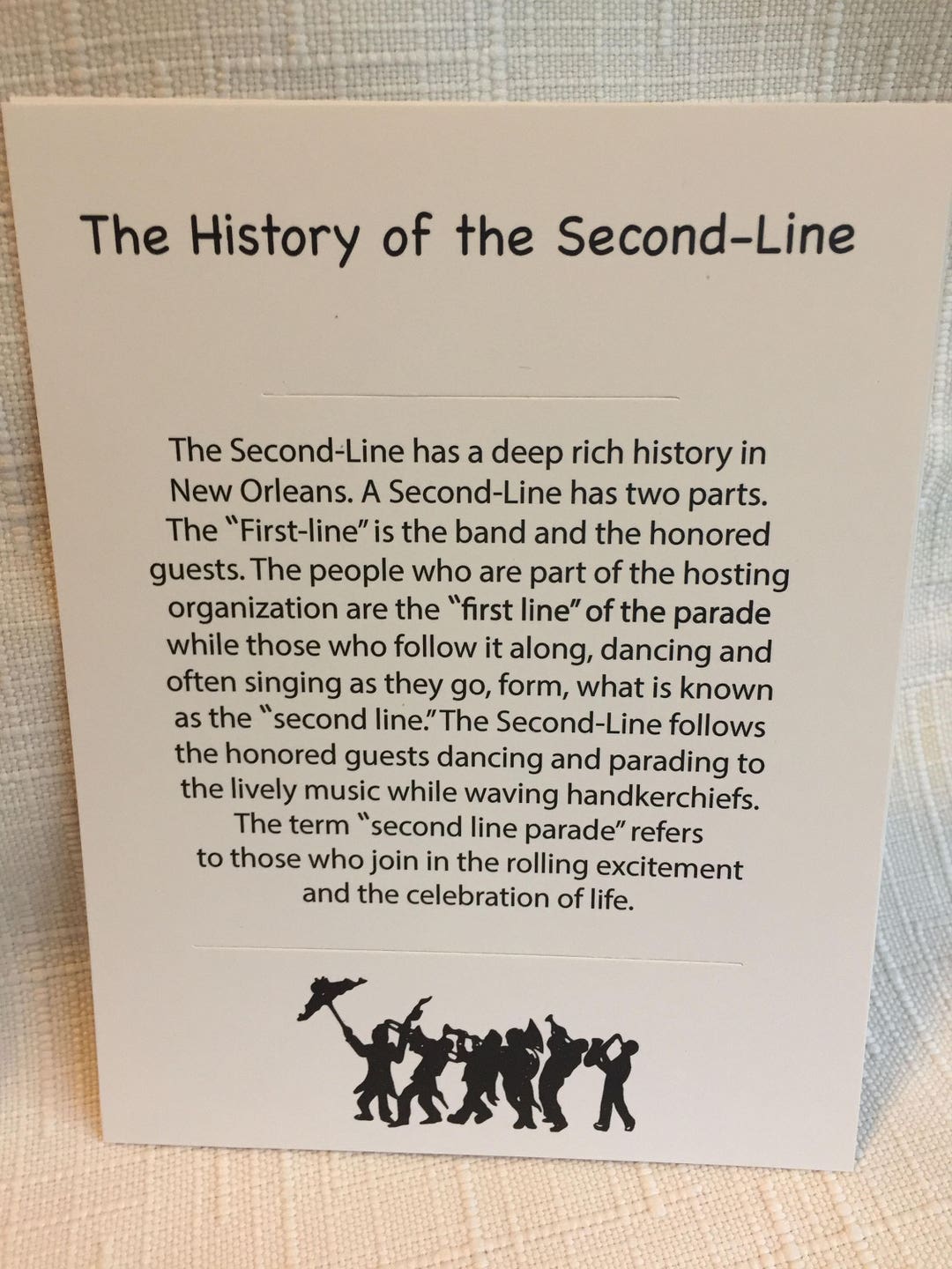 Secondline History Card (dozen Pack) - Etsy