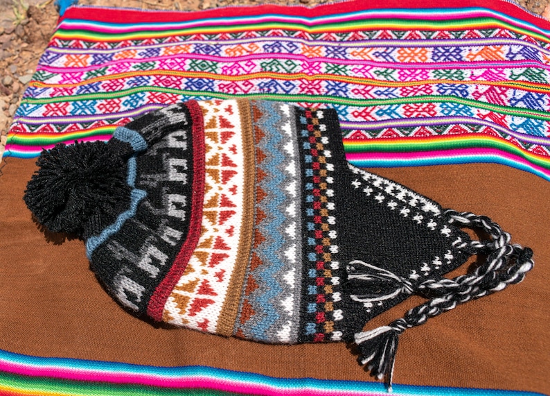 Peruvian Wool Chullo With Earflaps – Handmade Andean Hat With Traditional Designs – Warm Unisex ...