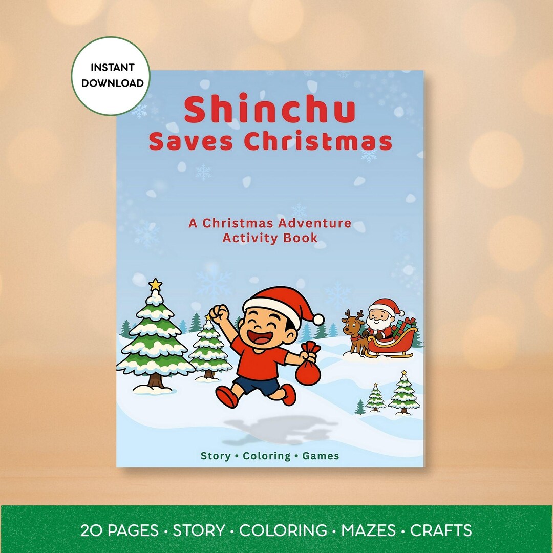 Shinchu Christmas Activity Book | Printable Crafts & Coloring Pages - Etsy