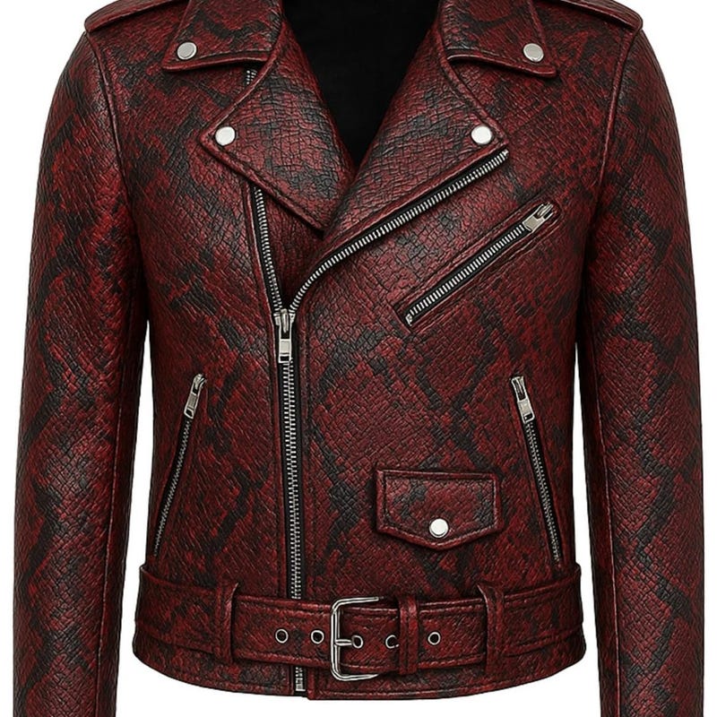 Snake Skin Biker Jackets Mens - Etsy