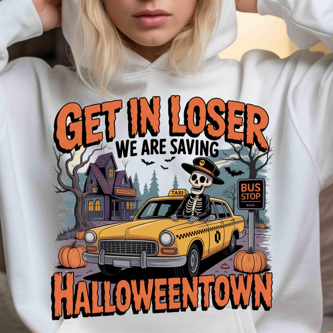 Vintage Halloween Design PNG – Skeleton Taxi Driver, Pumpkin, Haunted ...