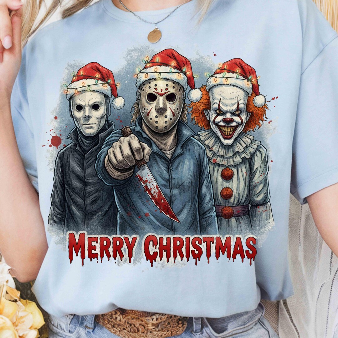 Merry Christmas Horror Characters PNG, Scary Christmas Clipart, Creepy ...