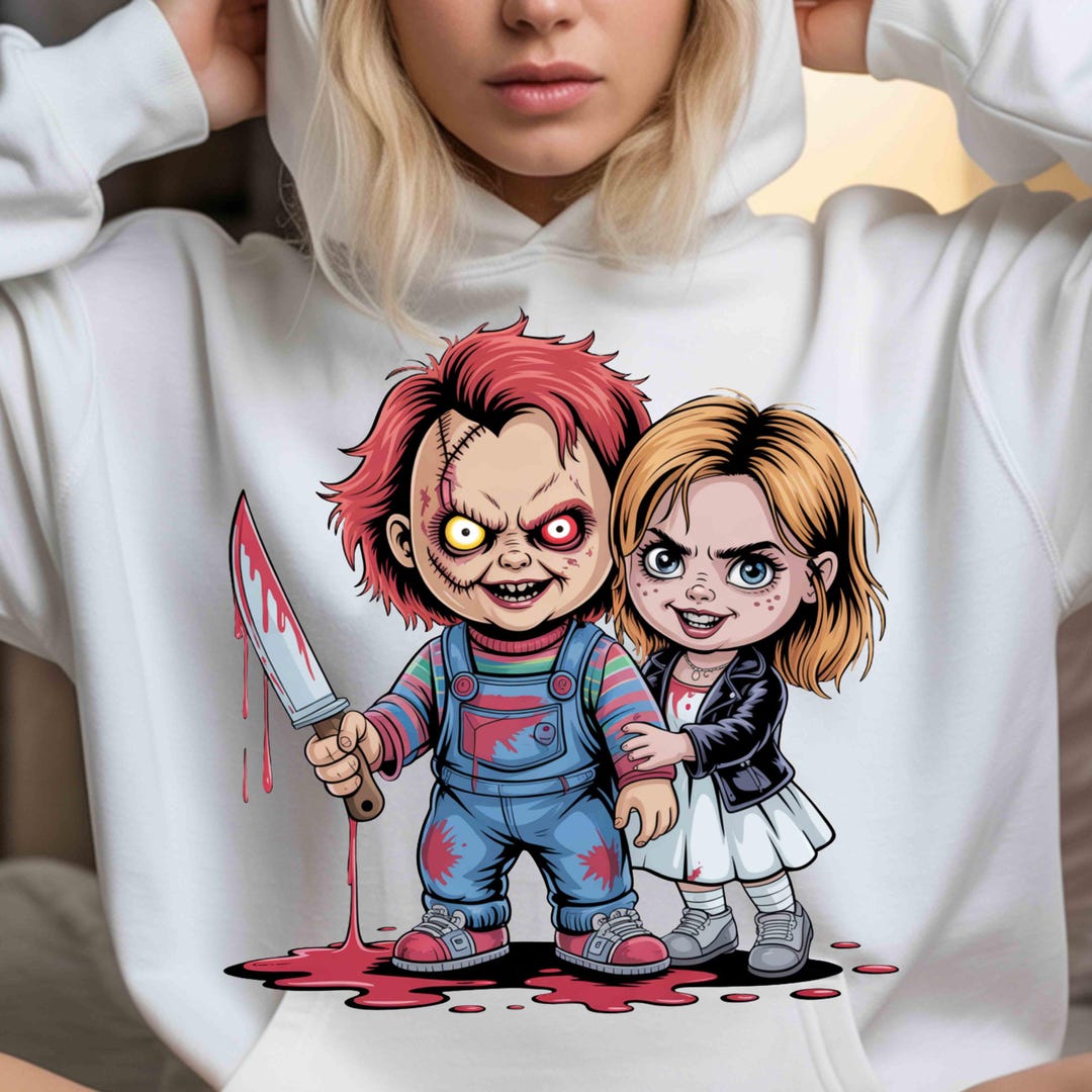 Chucky and Tiffany Bloody Horror PNG | Halloween Killer Couple | Horror ...