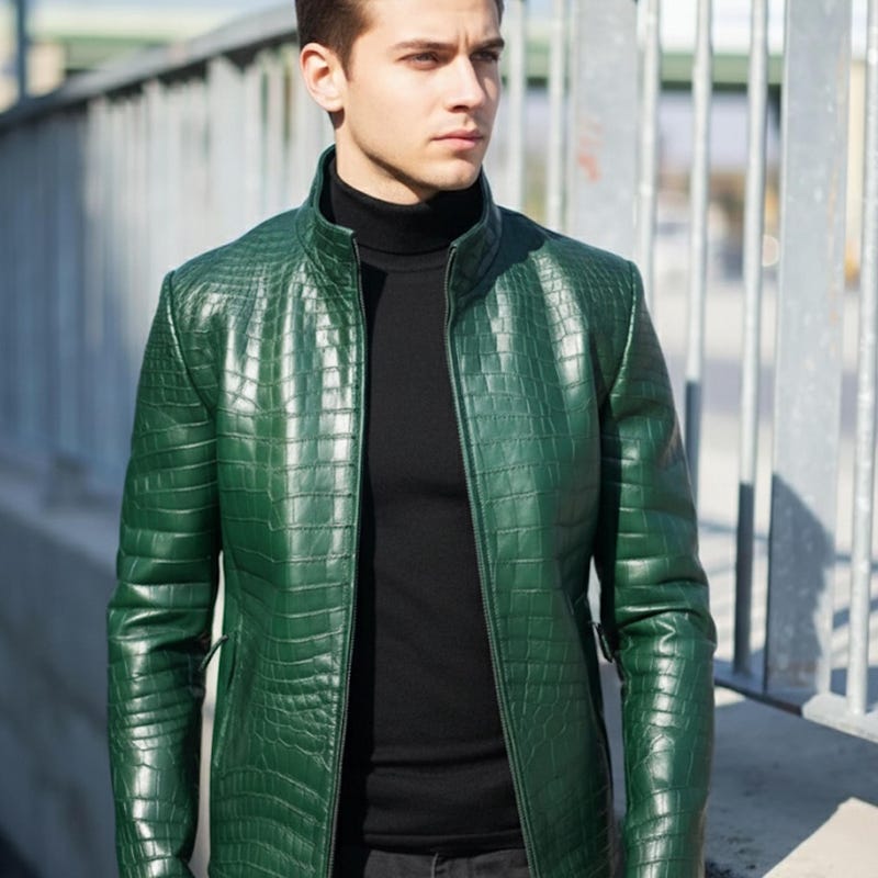 Snake Skin Biker Jackets Mens - Etsy