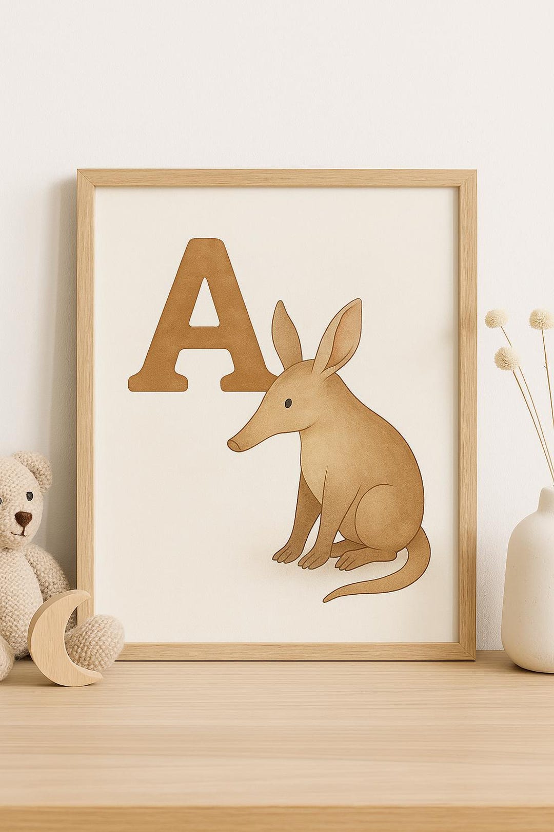 A is for Aardvark Nursery Print: Watercolor Safari Animal Alphabet ...