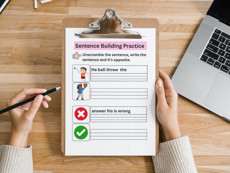 Sentence Building Worksheets for Grades 3-5 (PDF Printables) - Etsy
