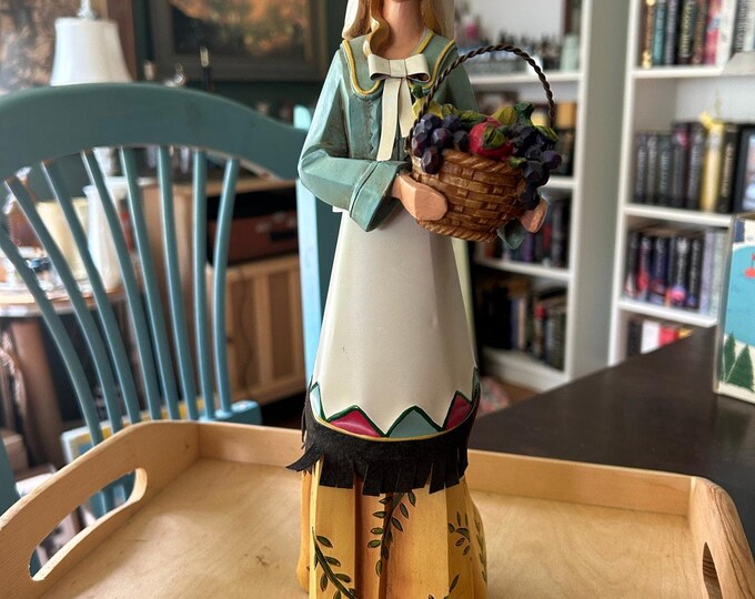 Vintage Pacific Rim Cubist Thanksgiving Harvest Pilgrim Woman Figure ...