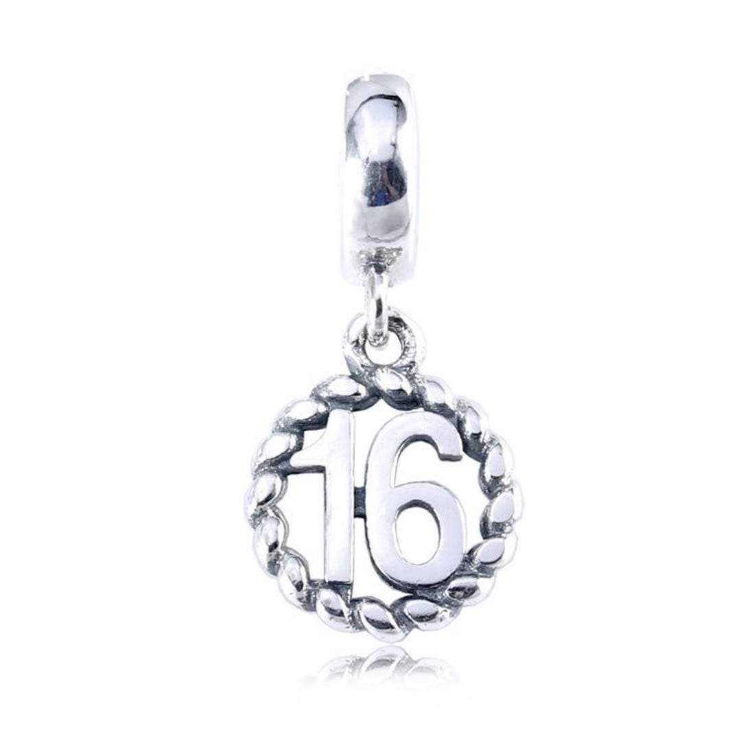 Pandora Sixteen Happy 16th Birthday Charm With Free Pouch - Etsy