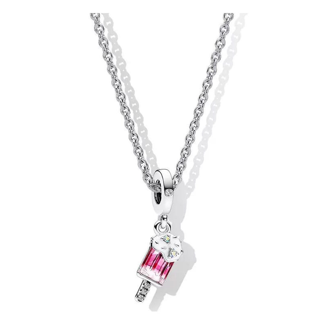Pandora Double Sweet Hanging Pink Ice Cream Charm Necklace Set - Etsy