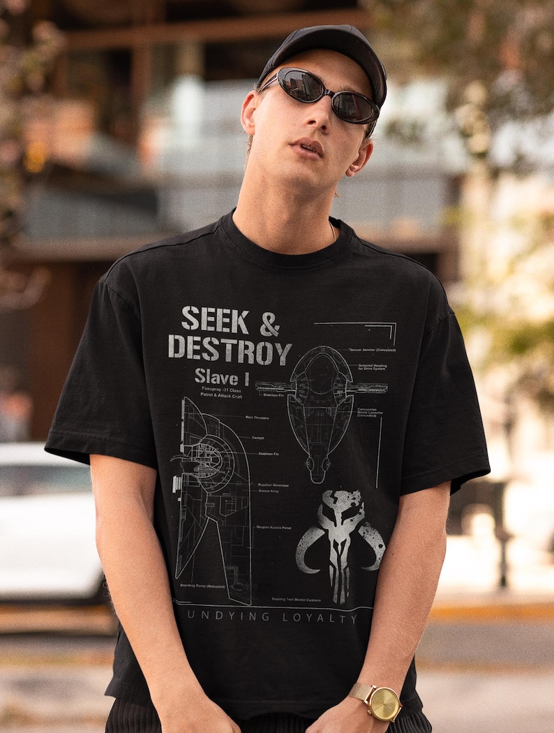 Boba Fett Firespray Schematic Shirt: Star Wars Seek & Destroy Tee ...