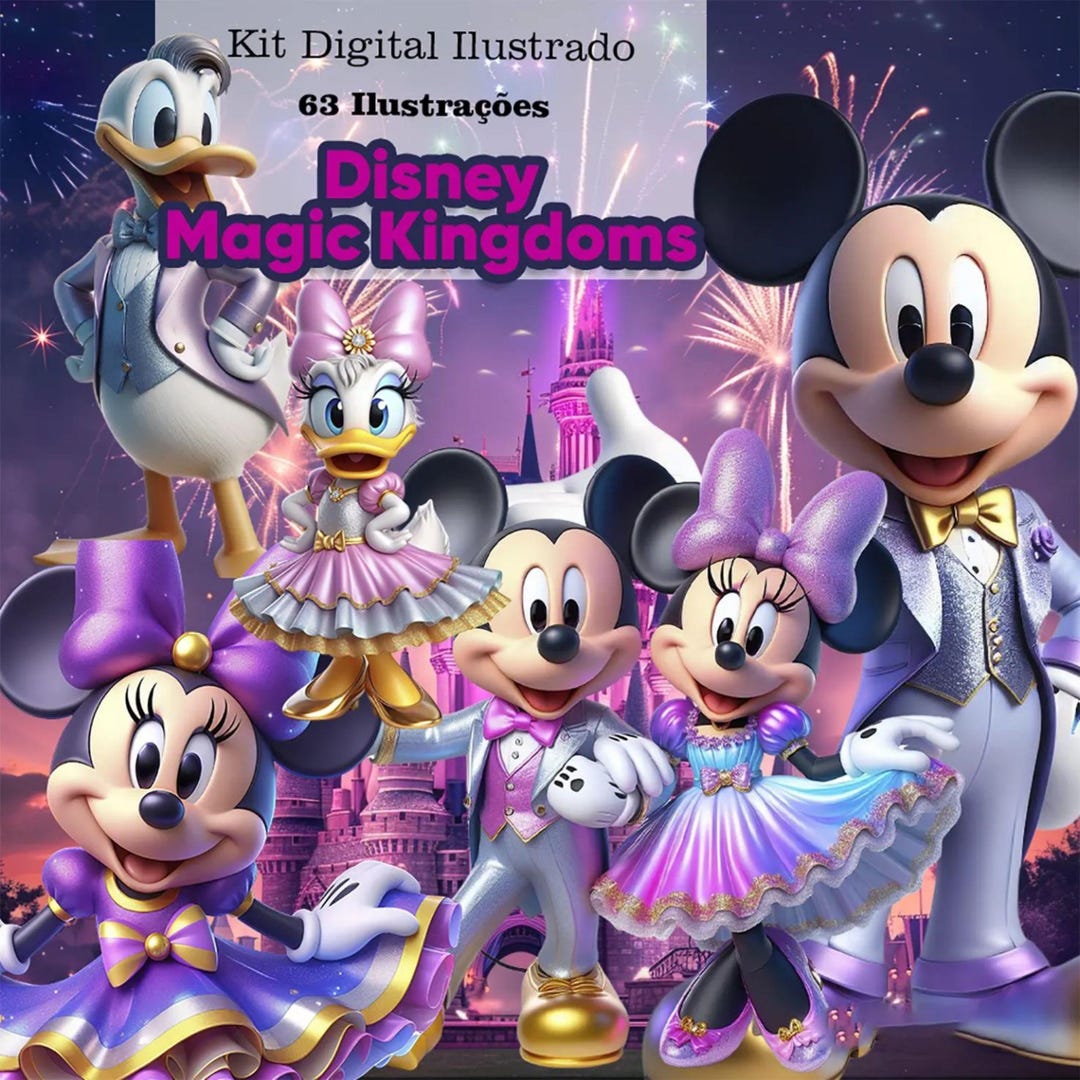 Disney Magic Kingdoms Clipart Bundle – 63 PNG Illustrations – Cute ...
