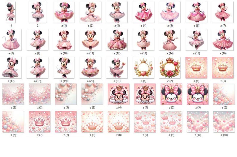 Pink Royal Minnie Clipart Bundle – 25 PNG Illustrations + 10 Digital ...
