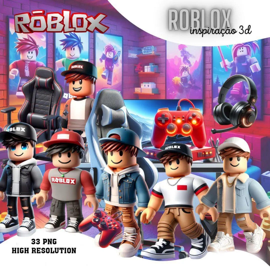 Roblox Digital Clipart Pack – 33 PNG High Resolution Game Elements ...
