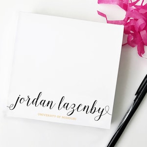 Personalized College Notepad With Name and School - Etsy