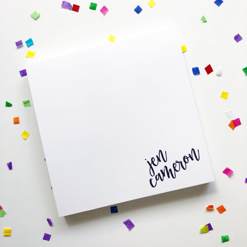 Square Personalized Notepad With Name | Etsy
