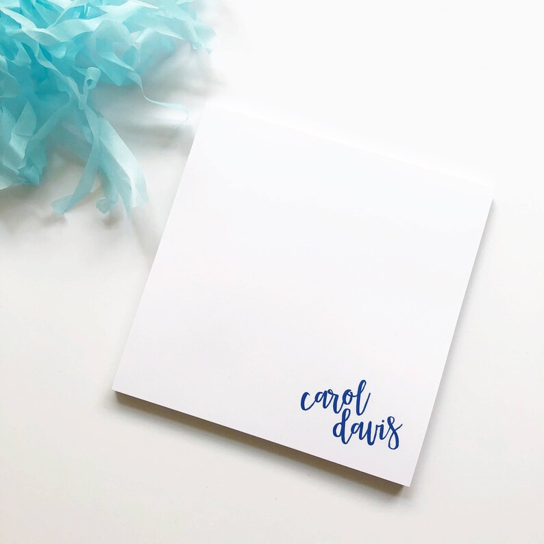 Square Personalized Notepad With Contemporary Script in the - Etsy