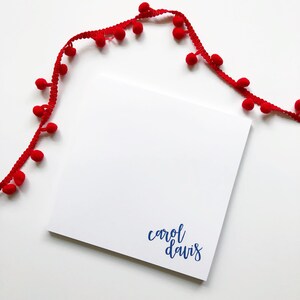 Square Personalized Notepad With Contemporary Script in the Corner - Etsy