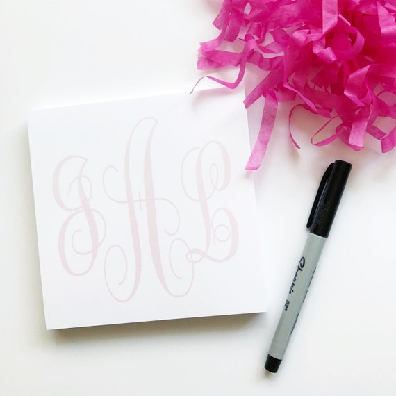 Personalized Square Notepad With Monogram | Etsy