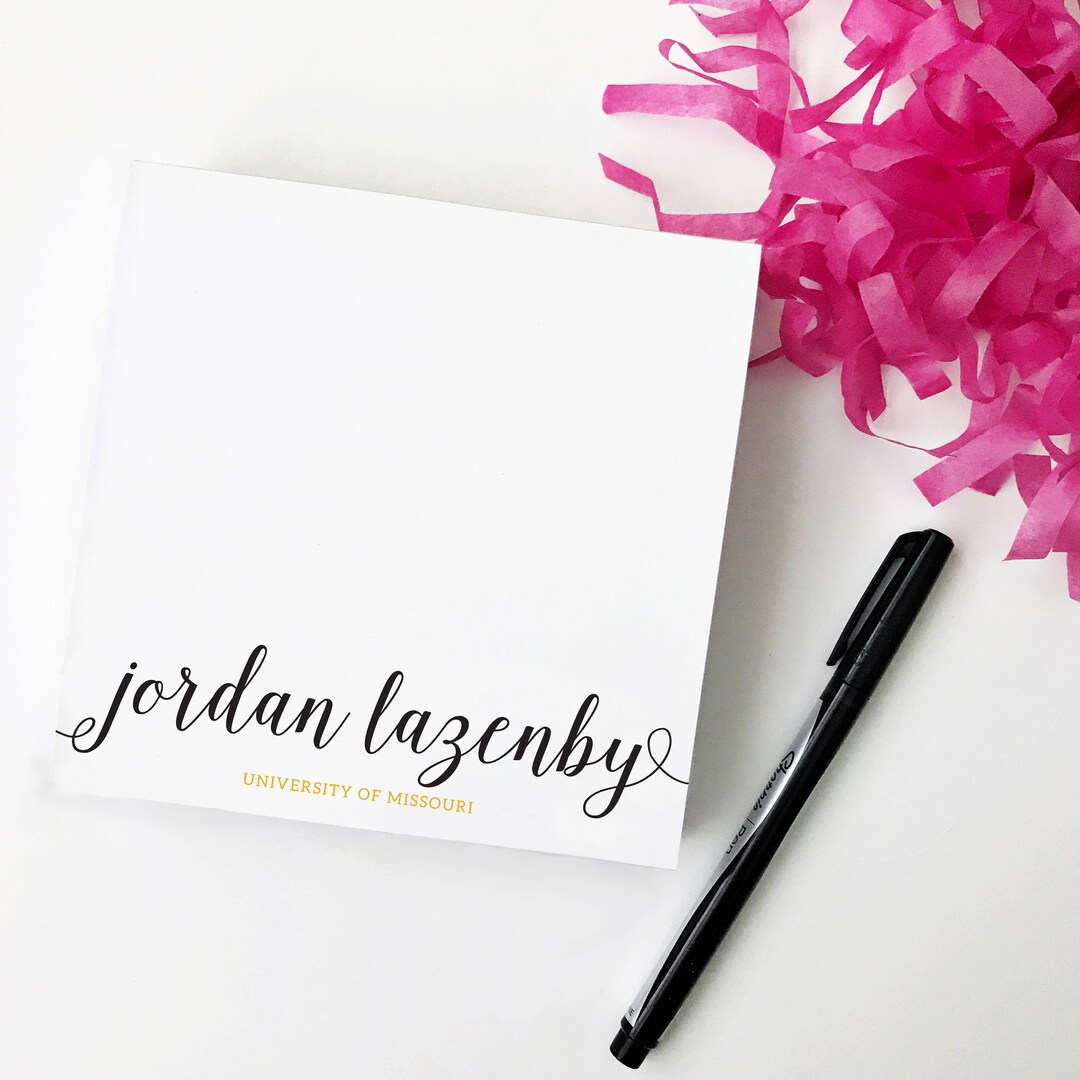 Personalized College Notepad With Name and School - Etsy
