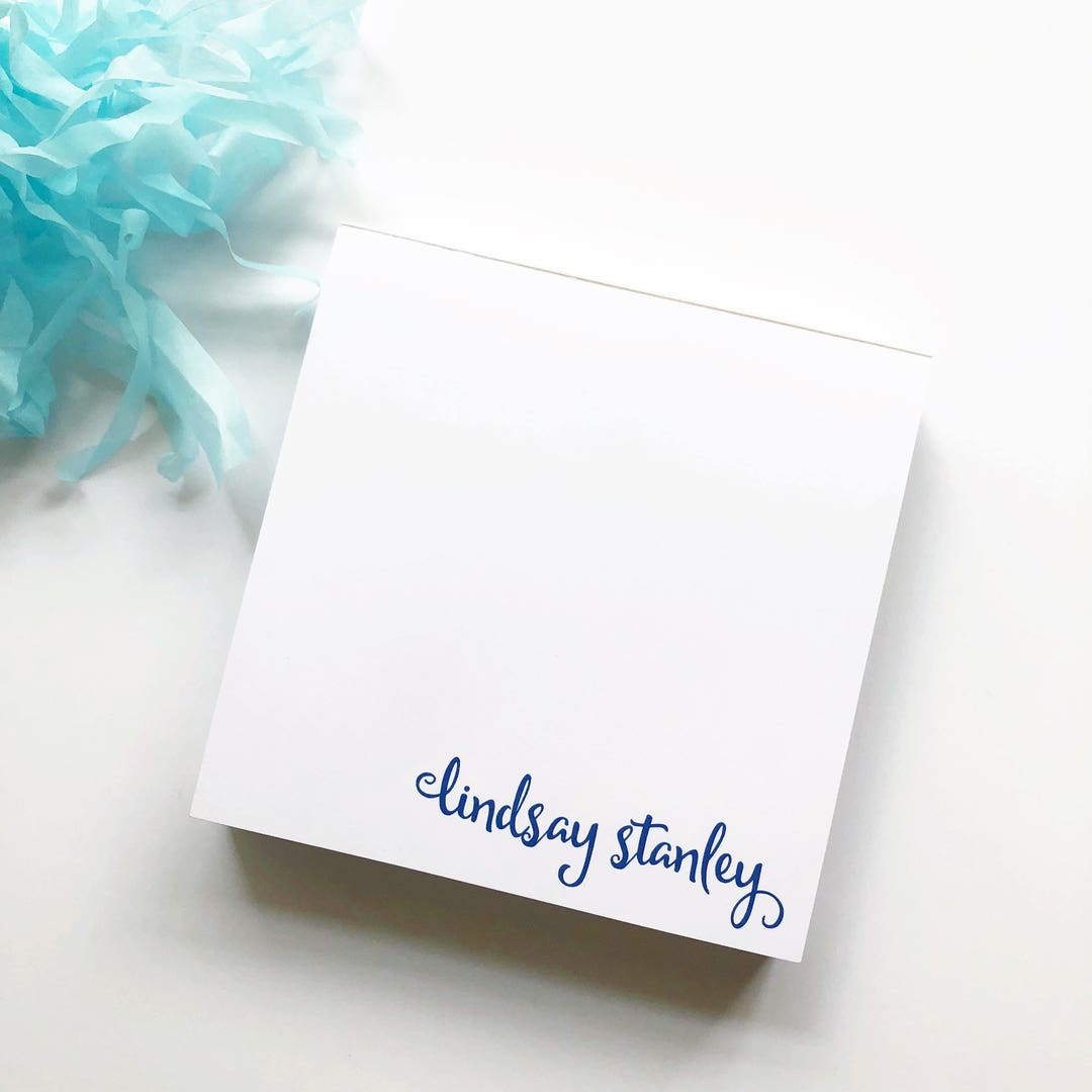 Square Personalized Notepad With Name in Script / Coworker Gift ...
