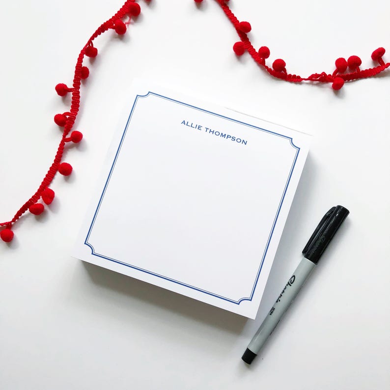 Square Personalized Notepad With Name Etsy