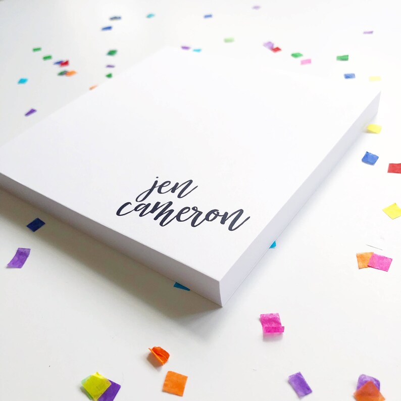 Square Personalized Notepad With Contemporary Script in the - Etsy