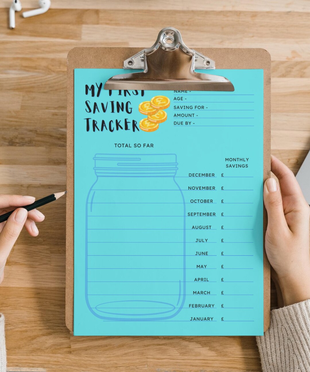 Kids Savings Tracker Printable: My First Money Chart (PDF Download ...