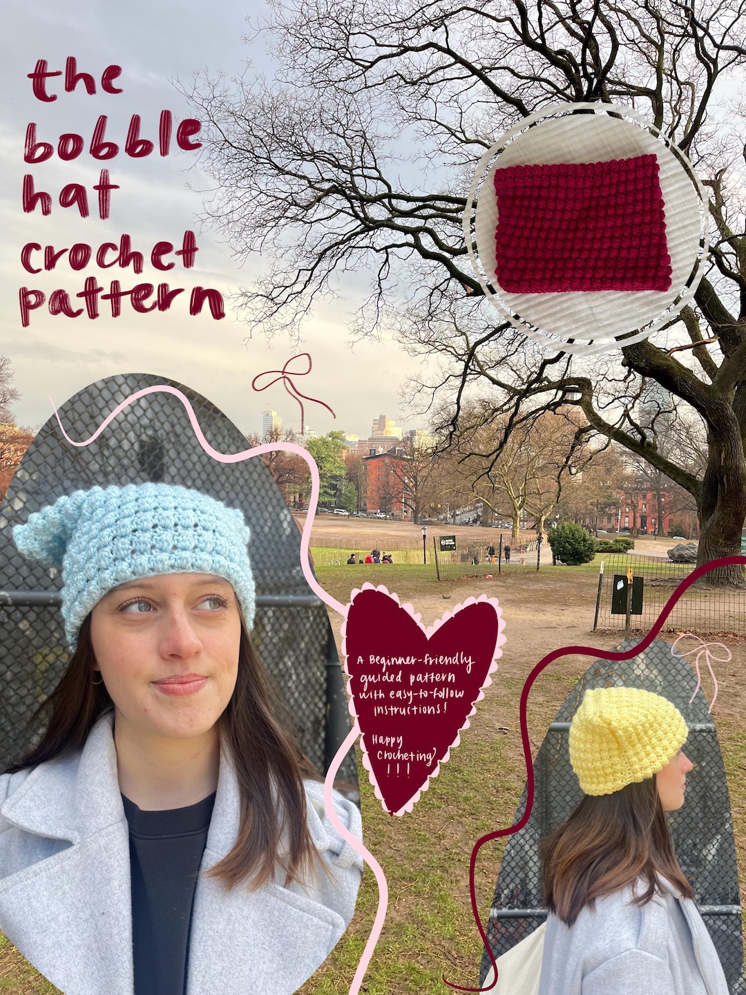 The Bobble Hat Crochet Pattern - Etsy
