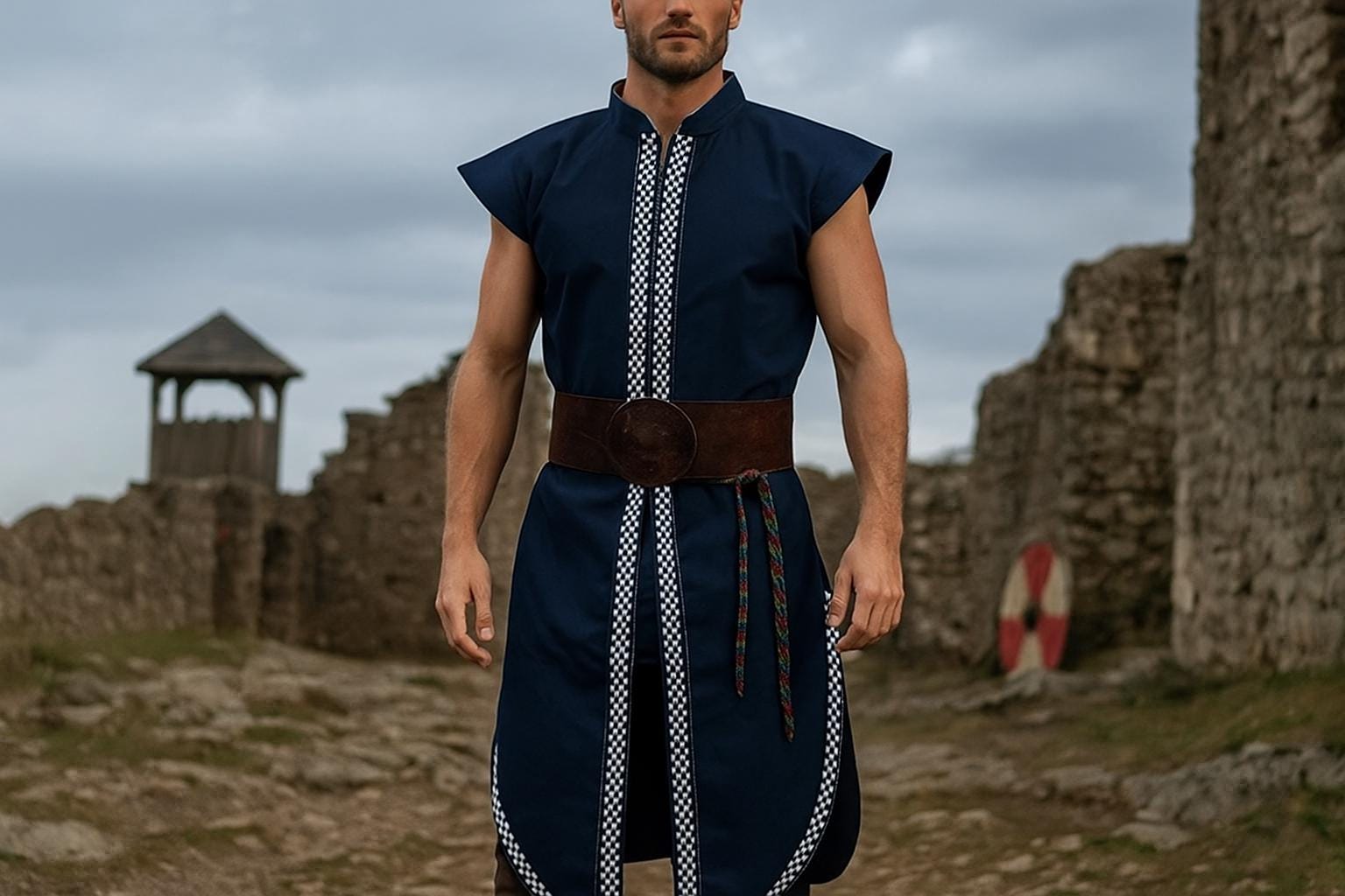Medieval Larp Viking Tunic | Renaissance Pirate Long Tunic | Men's ...