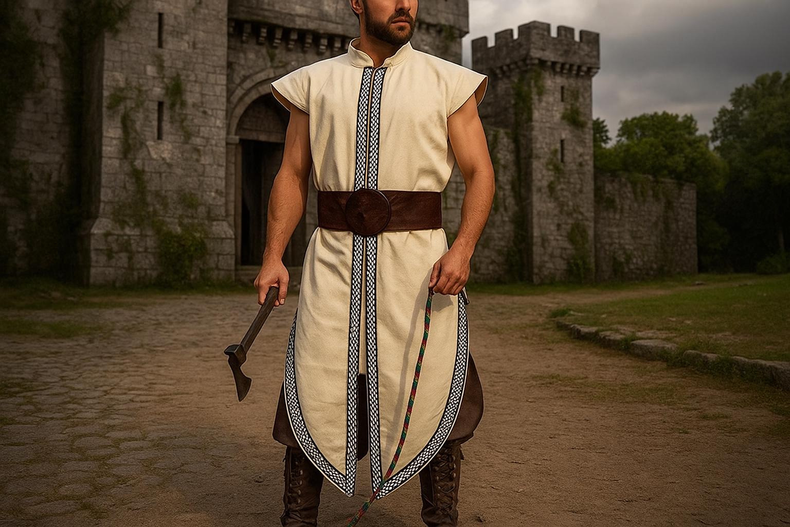 Medieval Larp Viking Tunic | Renaissance Pirate Long Tunic | Men's ...