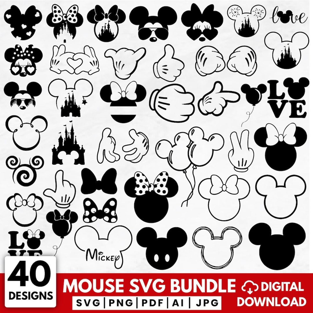 Mickey Mouse SVG Bundle, Custom Name, Birthday T-shirt (digital ...
