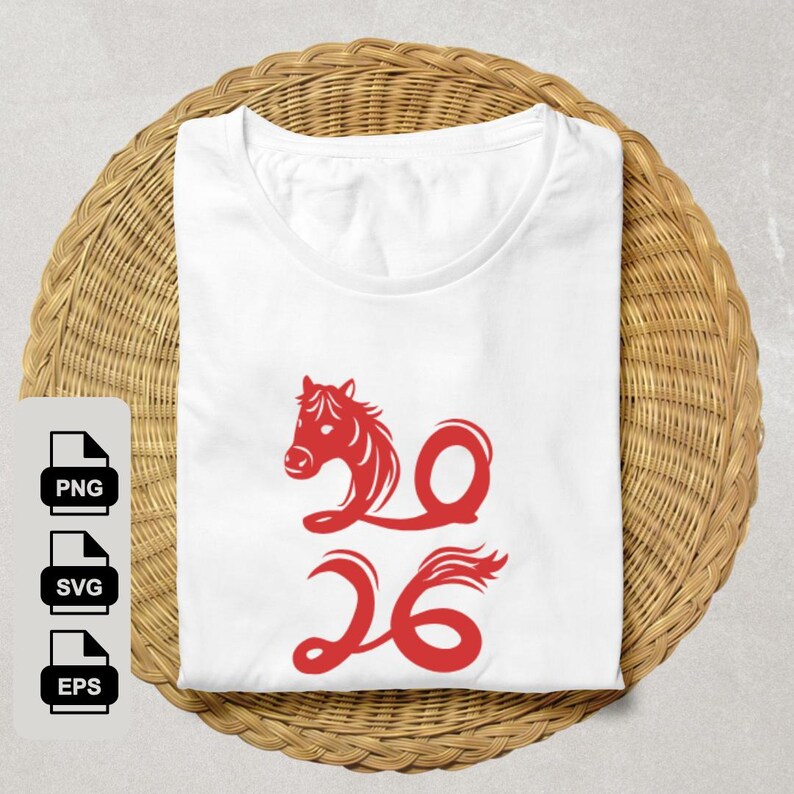 Year of the Horse 2026 SVG, Lunar New Year Design (digital Download) - Etsy