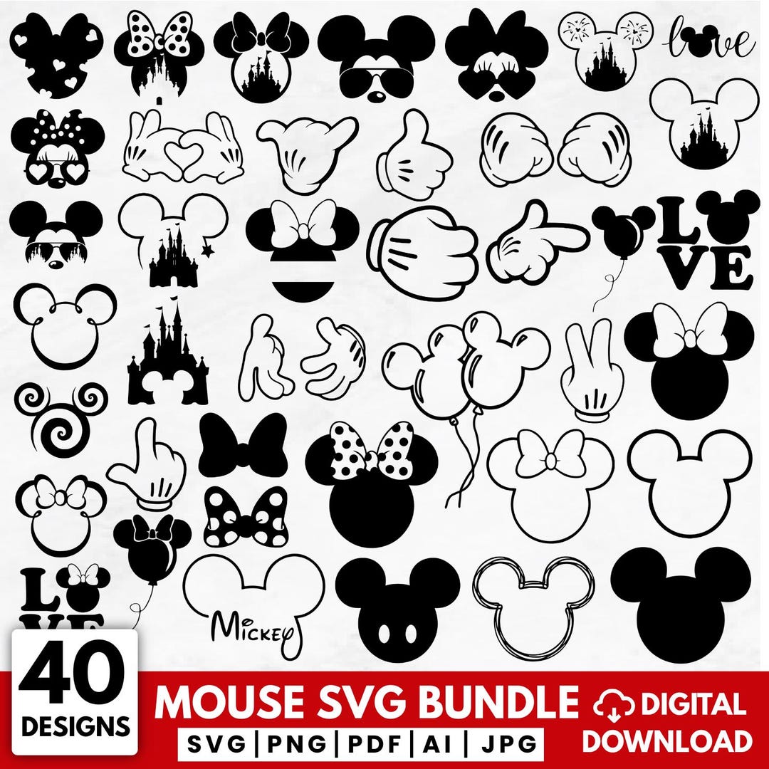 Mickey Mouse SVG Bundle, Custom Name, Birthday T-shirt (digital ...