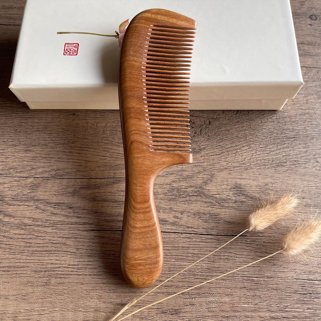 Personalized Green Sandalwood Comb, Custom Engraved Wooden Comb With ...
