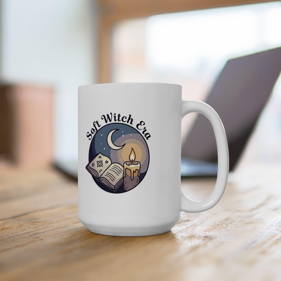 Witchcore Ceramic Mug | Moon Candle, Cozy Witchy Decor - Etsy