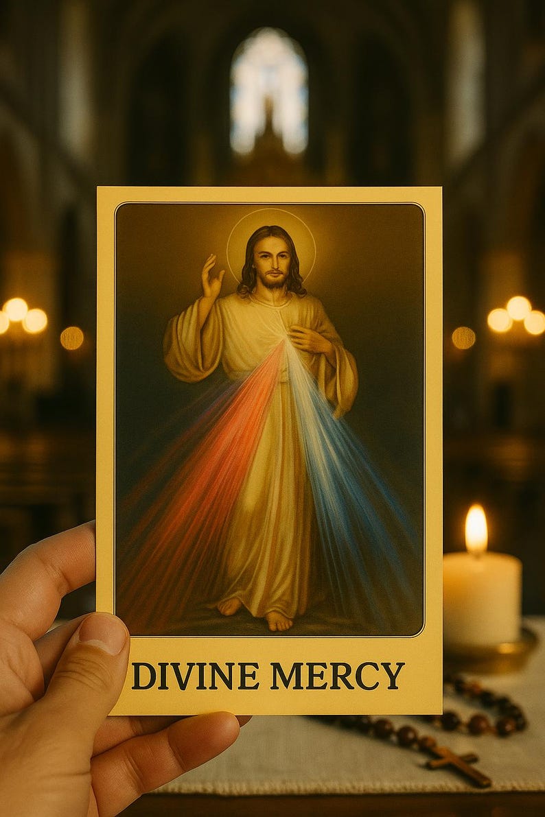 Divine Mercy Prayer Card: Catholic Holy Card, Jesus I Trust in You ...